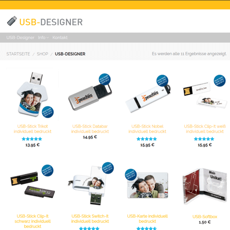 Bestellablauf personalisierter USB-Stick - USB-Designer